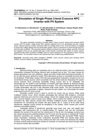 Simulation of Single Phase 3-level Z-source NPC Inverter with PV System ...