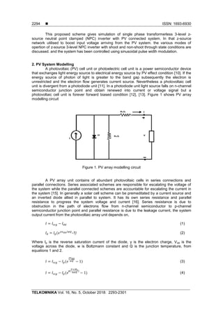Simulation of Single Phase 3-level Z-source NPC Inverter with PV System | PDF