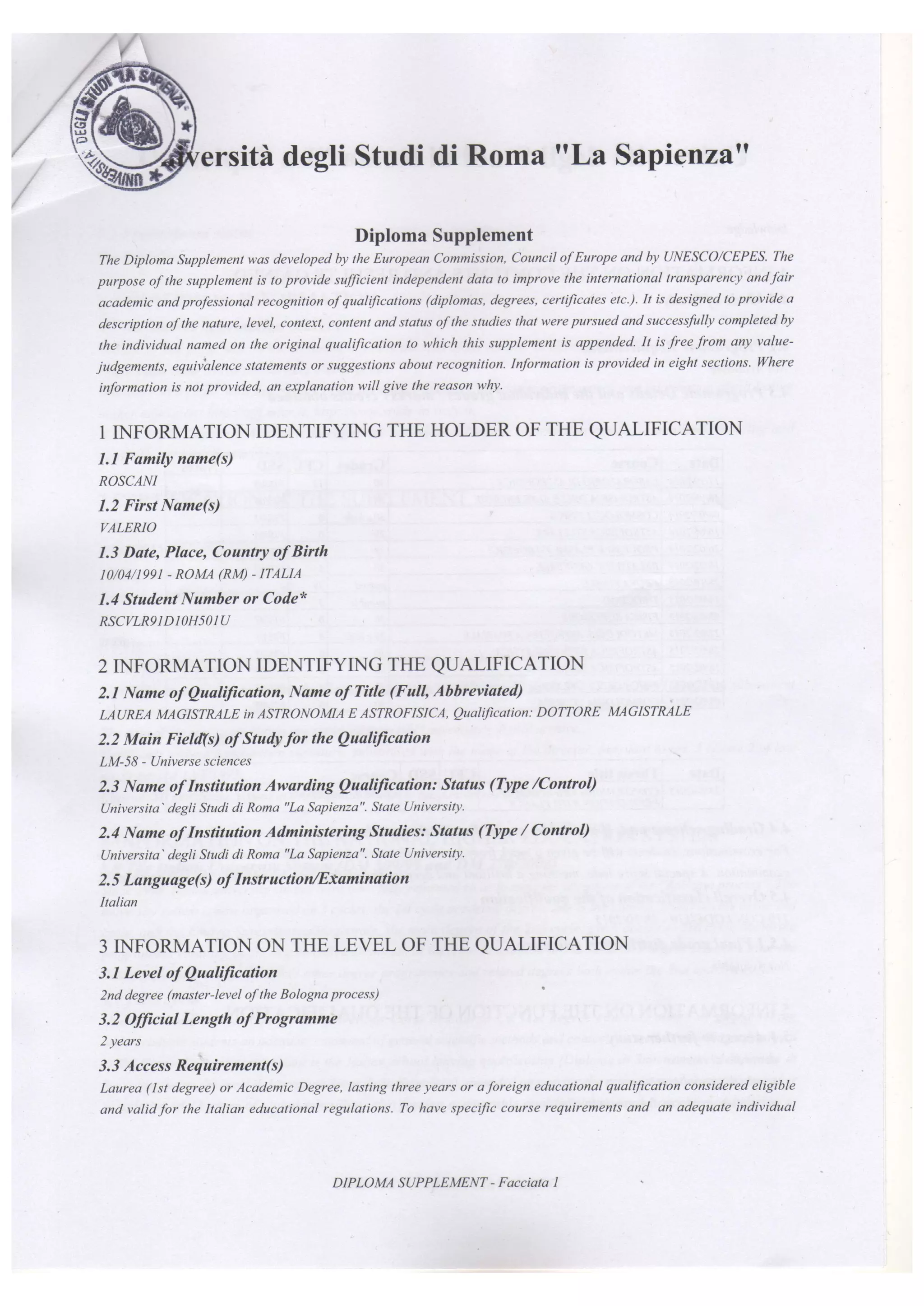 diploma supplement master | PDF