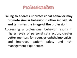 Ethics for Ophth. Residents 1 | PPTX