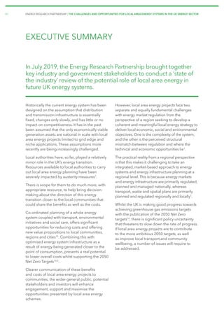 THE CHALLENGES AND OPPORTUNITIES FOR LOCAL AREA ENERGY SYSTEMS IN THE ...