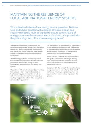 THE CHALLENGES AND OPPORTUNITIES FOR LOCAL AREA ENERGY SYSTEMS IN THE ...