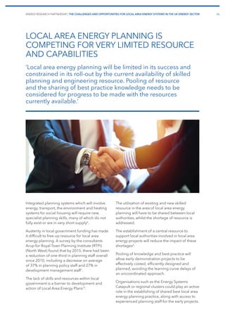 THE CHALLENGES AND OPPORTUNITIES FOR LOCAL AREA ENERGY SYSTEMS IN THE ...