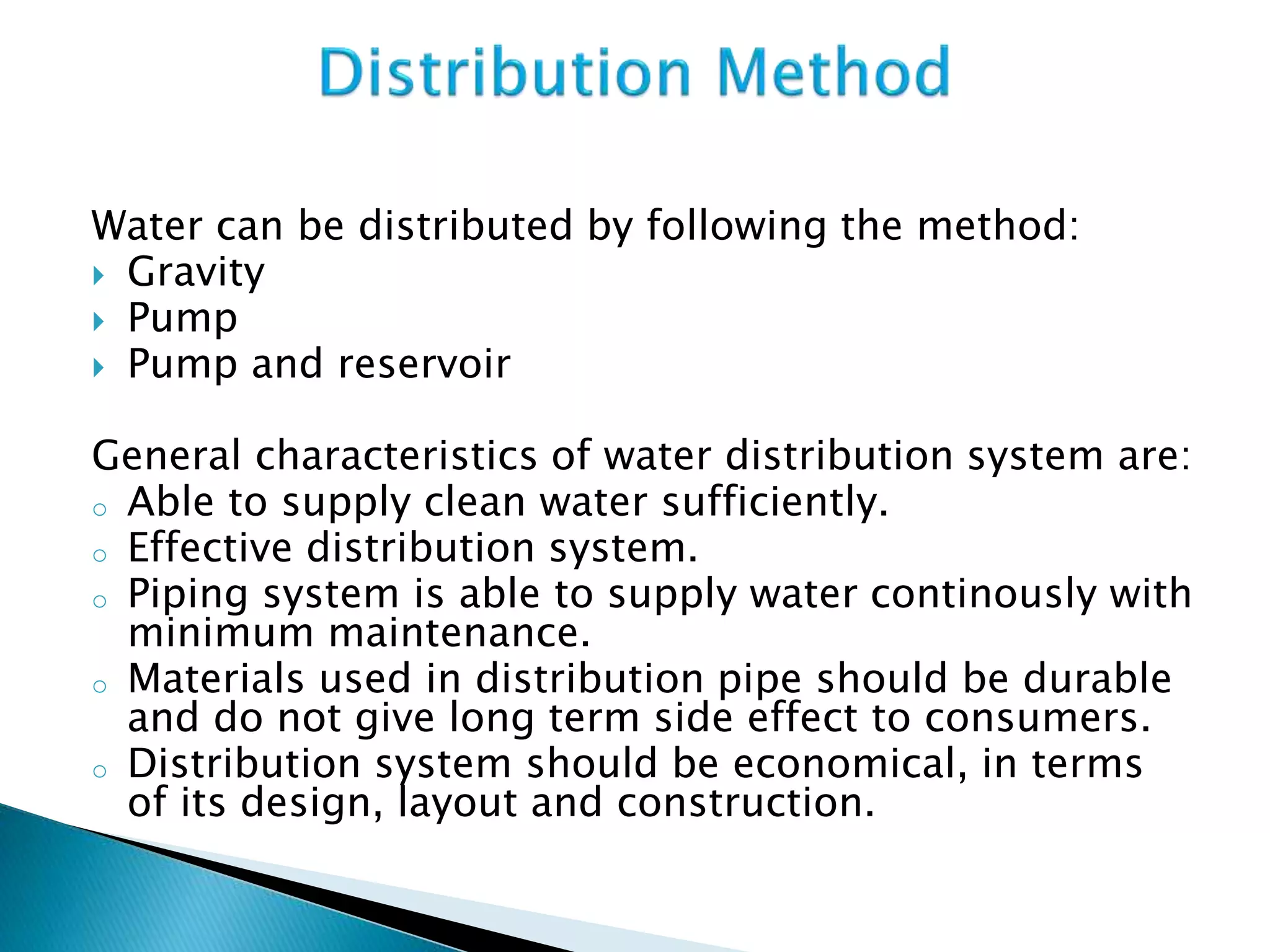 Water distribution system | PPTX