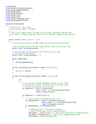 School System C# Code | PDF