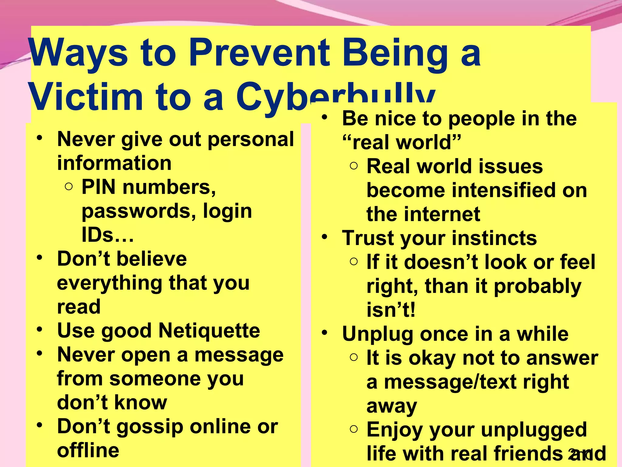What is Cyberbullying presentation | PPT