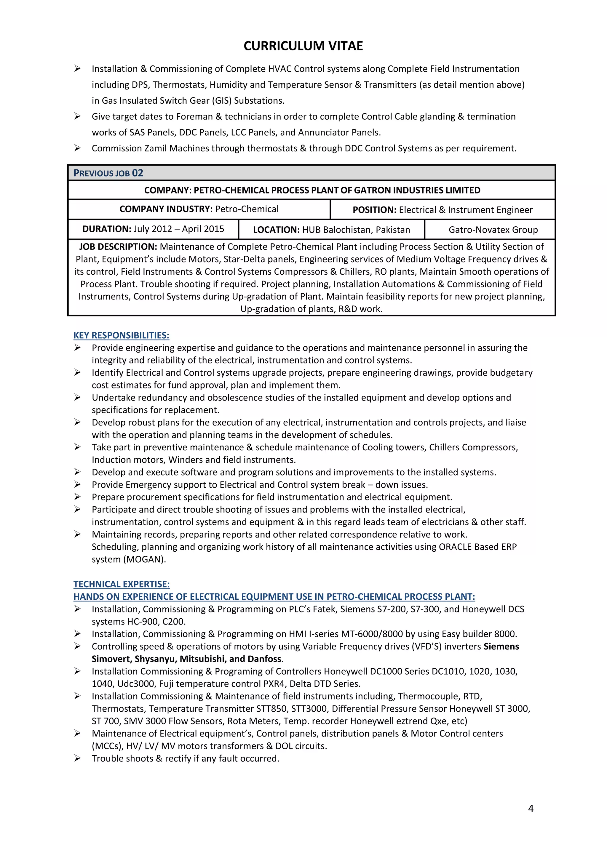 Electrical Engineer cv.PDF