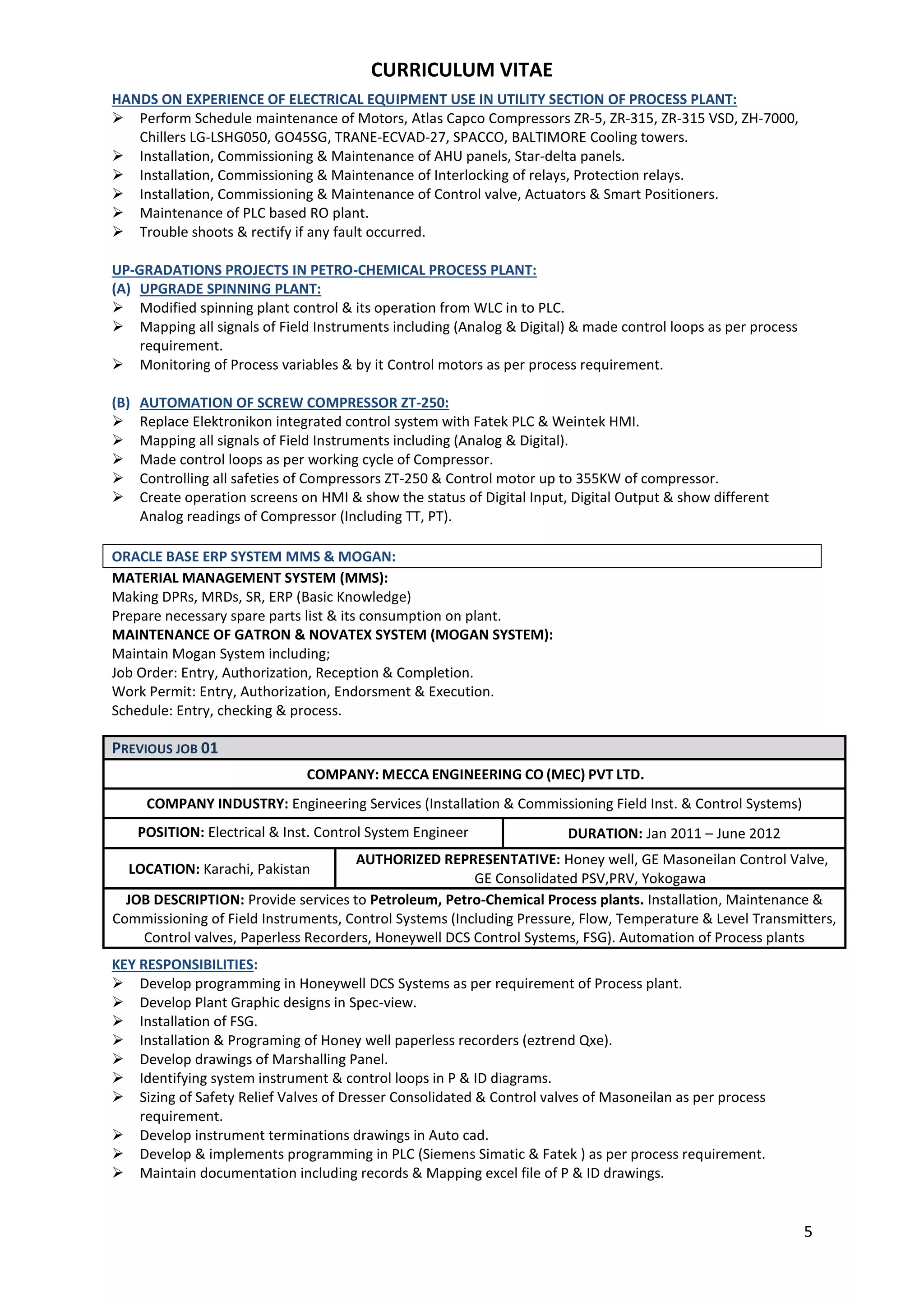 Electrical Engineer cv.PDF