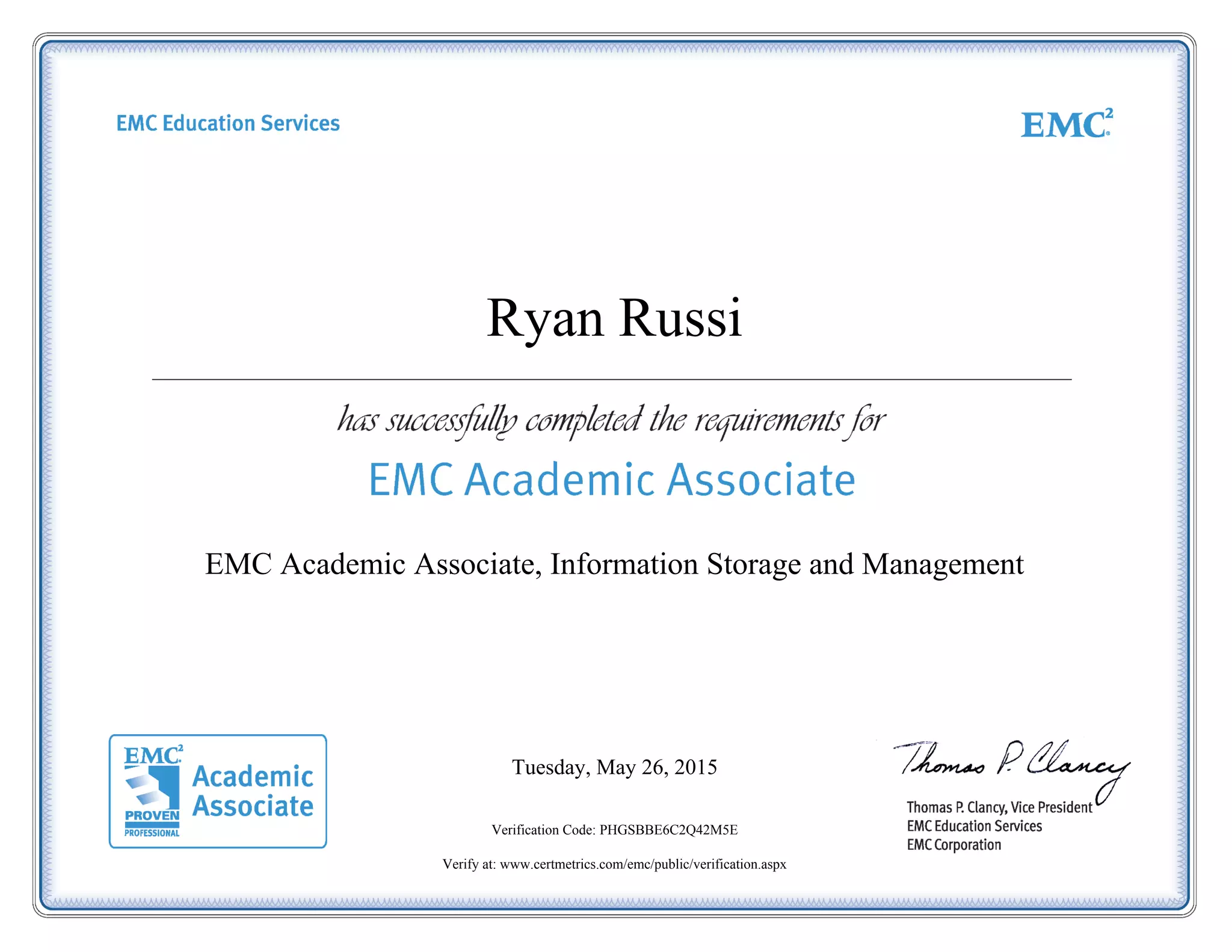 EMC Academic Associate, Information Storage and Management certificate | PPT