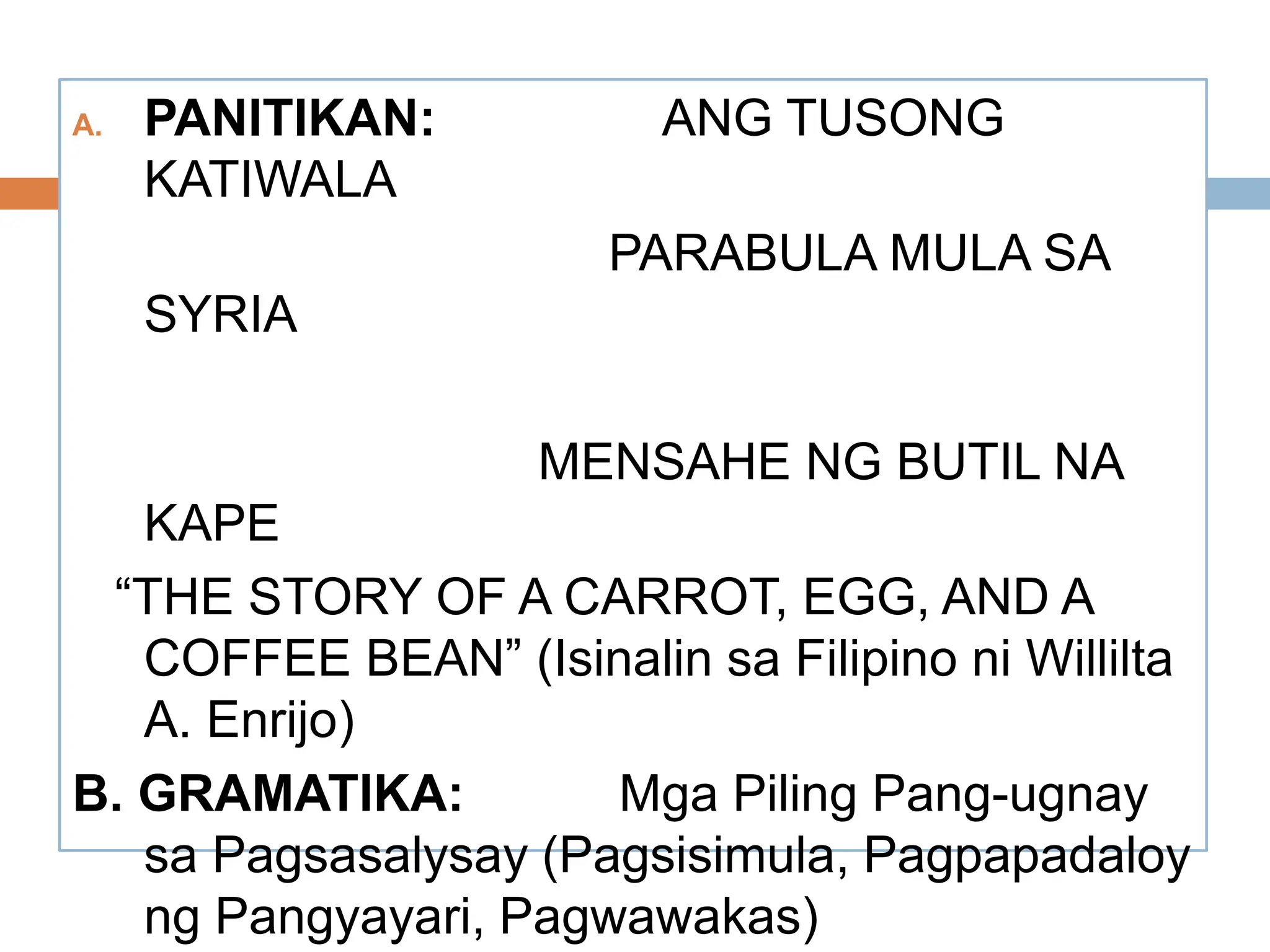 parabula mula sa syria | PPTX
