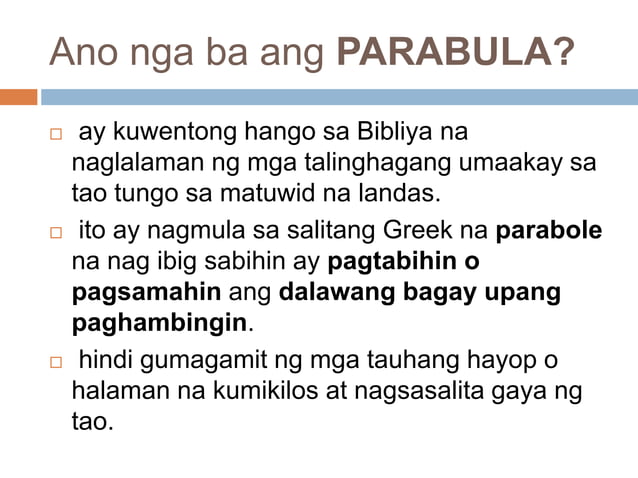 parabula mula sa syria | PPTX