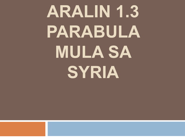 parabula mula sa syria | PPTX