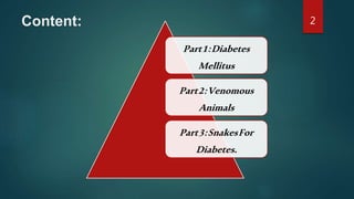 Anti-Diabetic Effect of Snake Venoms | PPTX | Endocrine and Metabolic ...