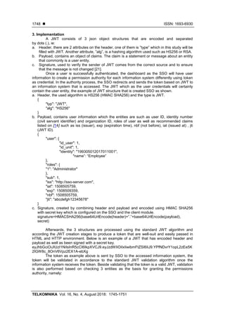 Token-based Single Sign-on with JWT as Information System Dashboard for ...