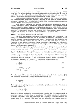 Sentence Extraction Based on Sentence Distribution and Part of Speech ...