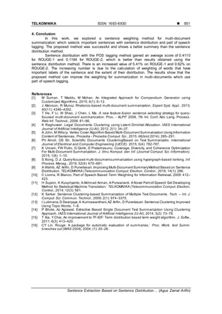 Sentence Extraction Based on Sentence Distribution and Part of Speech Tagging for Multi-document ...