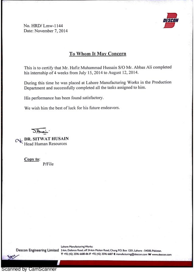 Internship Certificate-DESCON