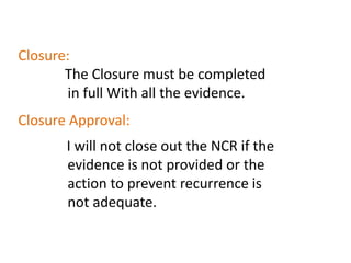 NON CONFORMANCE REPORTING (1) | PPTX