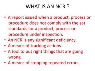 NON CONFORMANCE REPORTING (1) | PPTX