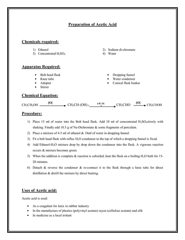 45868950 preparation-of-acetic-acid | PDF