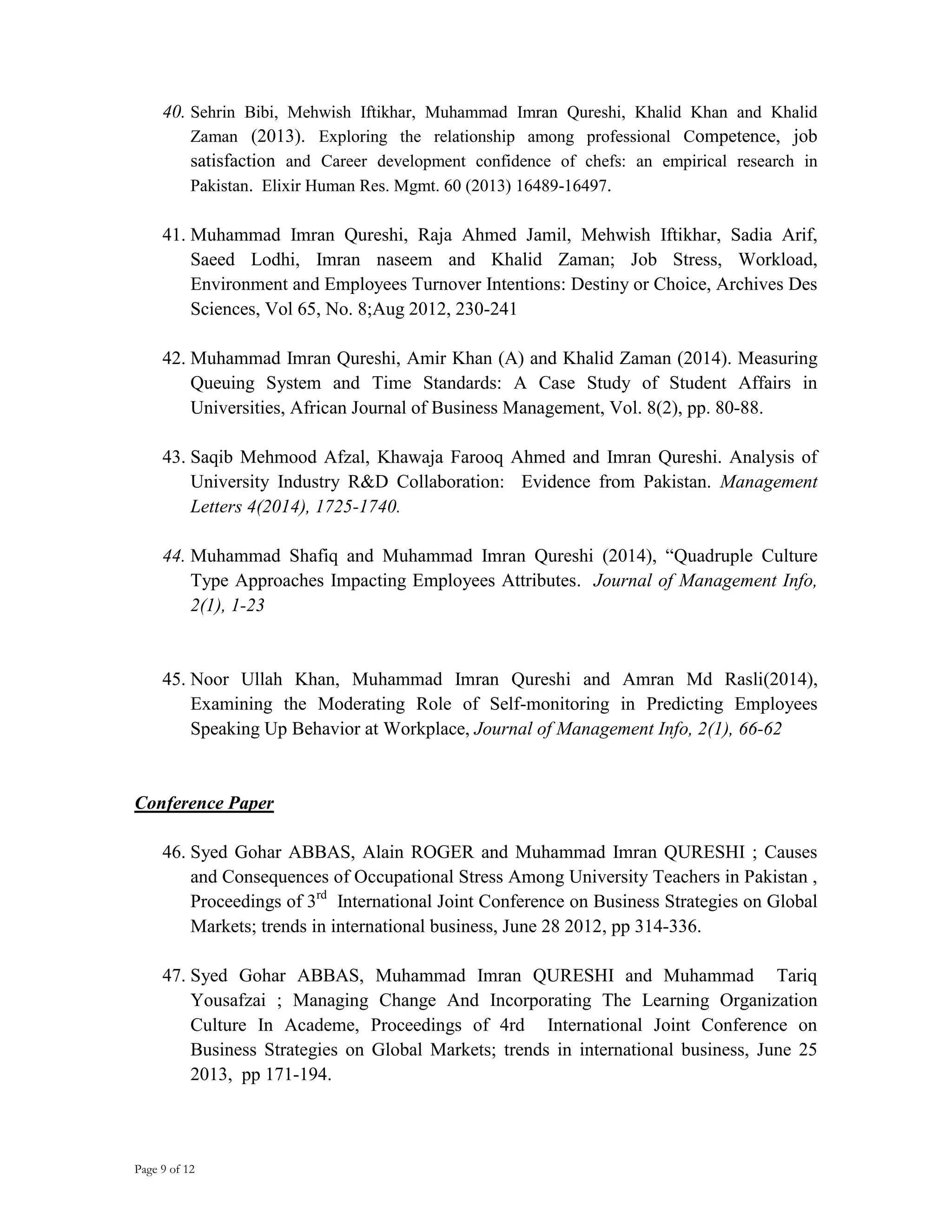 C.V. Muhammd Imran Qureshi | PDF