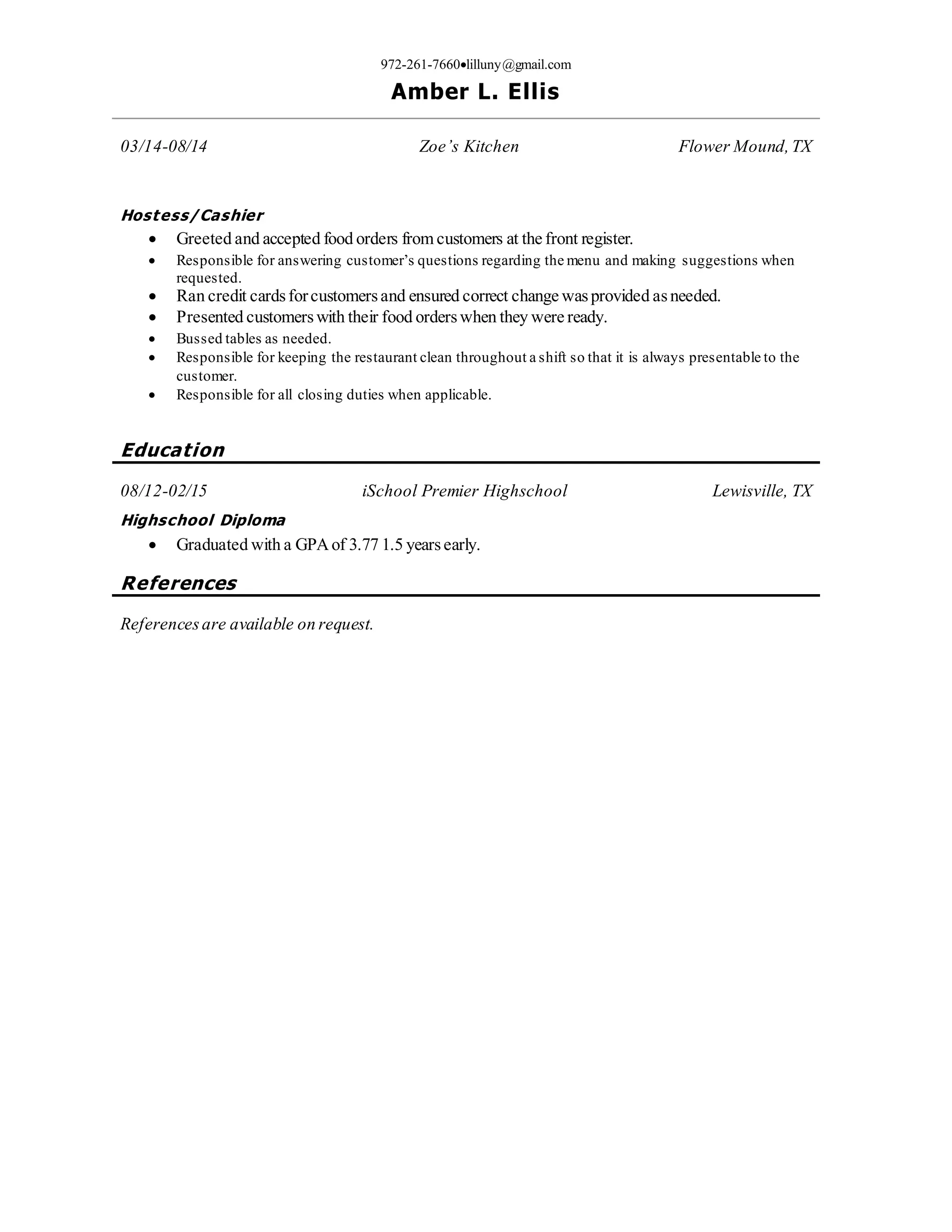 Amber Ellis Resume 2016 | DOCX