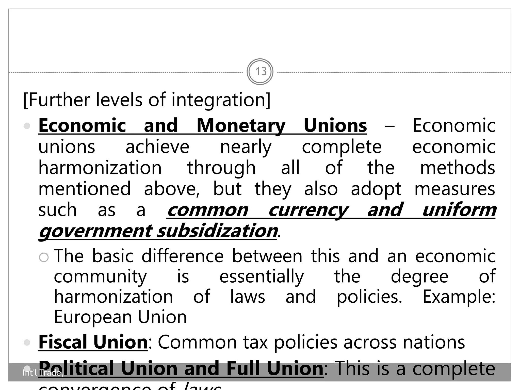 Free trade area and custom union pptx | PPTX