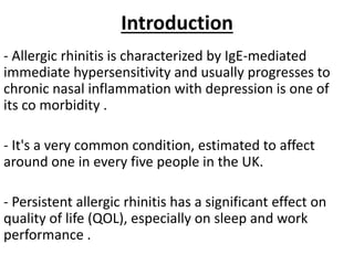 Role of antidepressants in allergic rhinitis | PPTX