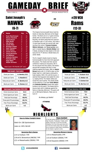 SJU vs VCU 1-10-2015 | PDF
