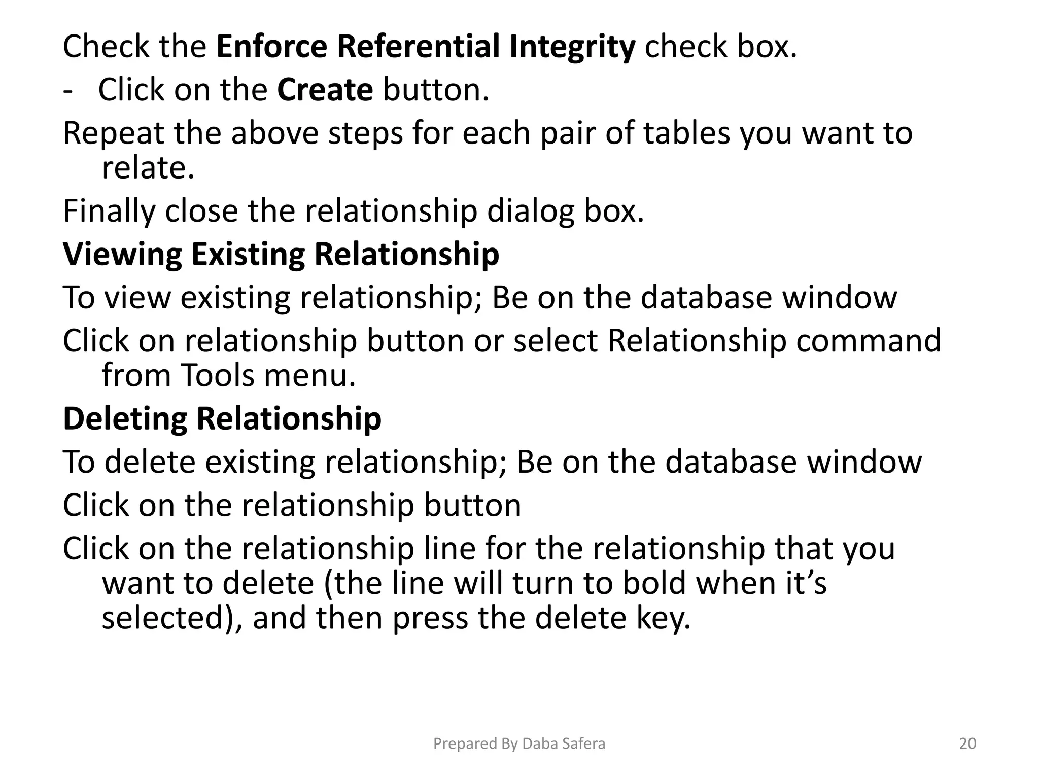 OPERATE DATABASE APPLICATION | PPTX