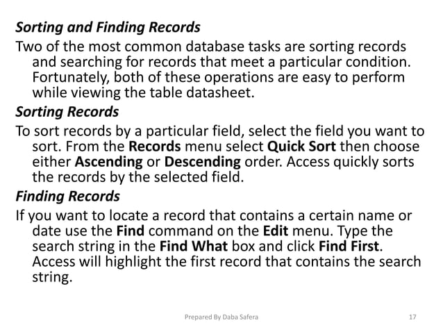 OPERATE DATABASE APPLICATION | PPTX | Databases | Computer Software and Applications