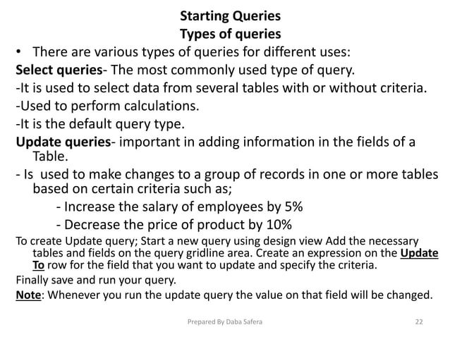 OPERATE DATABASE APPLICATION | PPTX | Databases | Computer Software and Applications