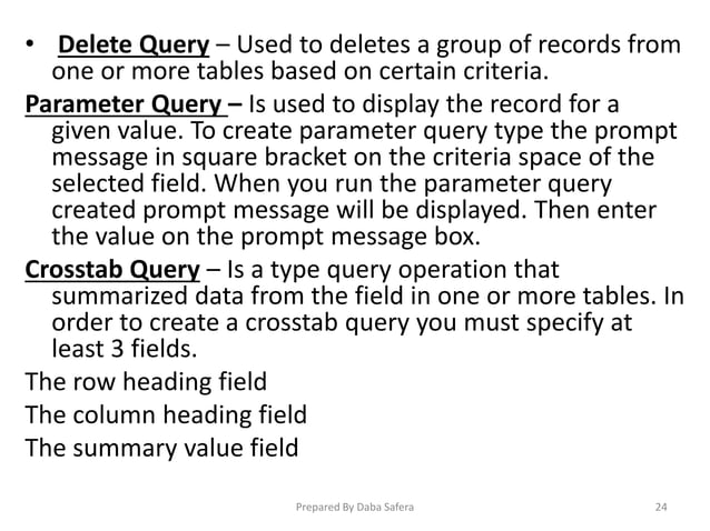 OPERATE DATABASE APPLICATION | PPTX | Databases | Computer Software and Applications
