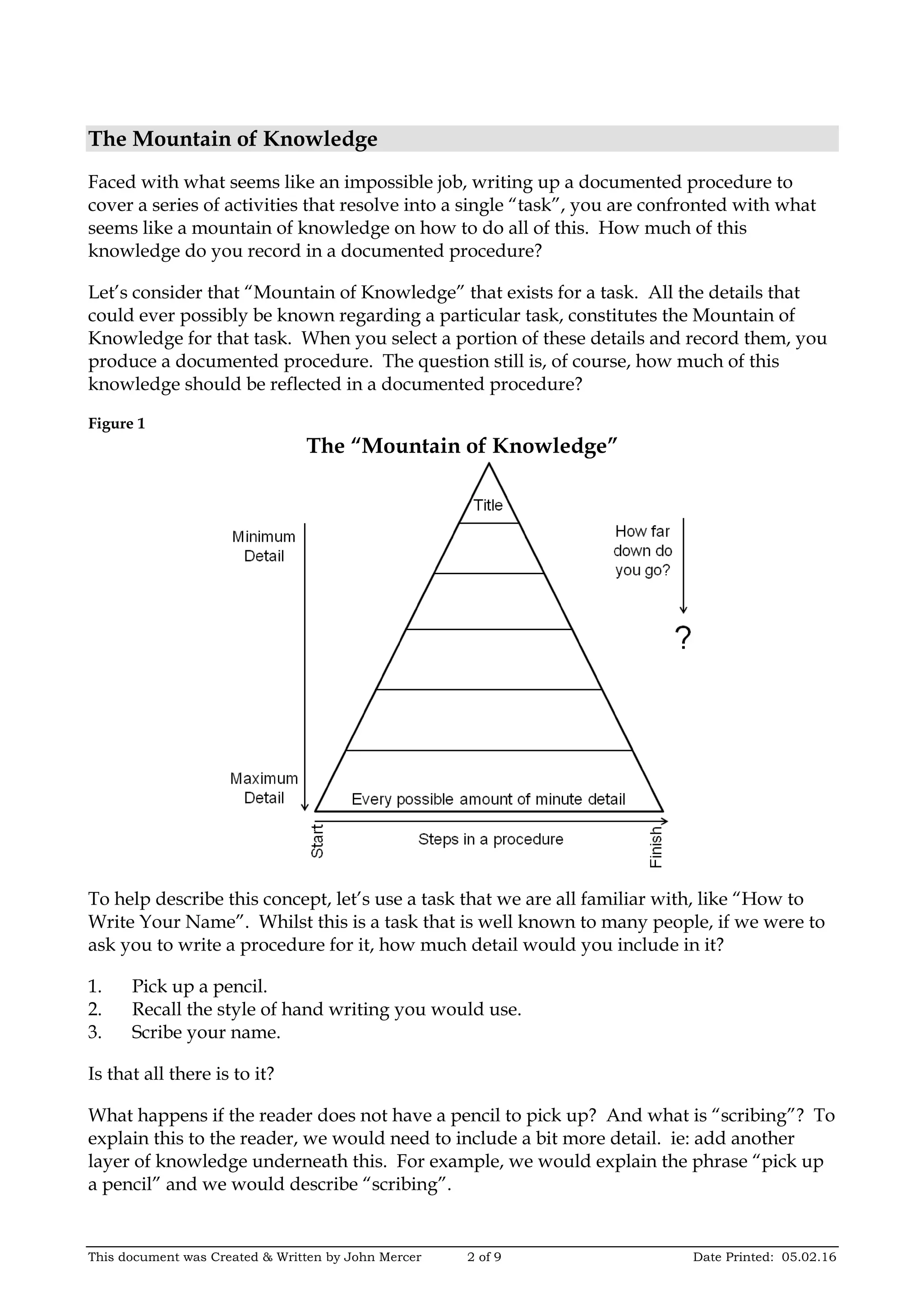 The Mountain of Knowledge | PDF