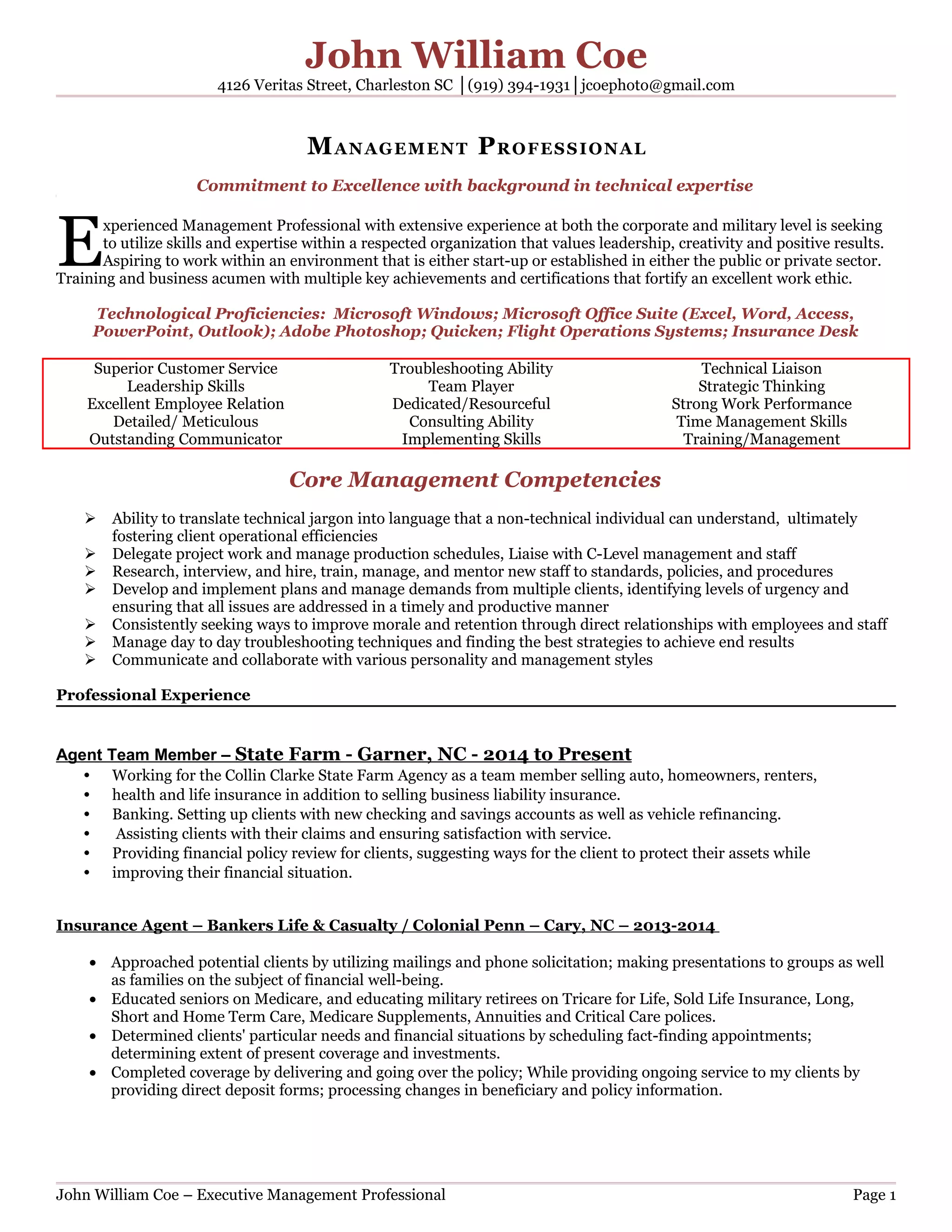 John Coe Resume 2015 | PDF | Air Travel | Travel Type