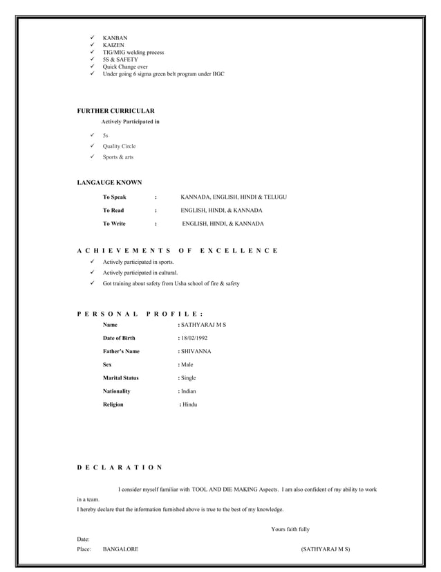 SATHYA RESUME 2 | PDF
