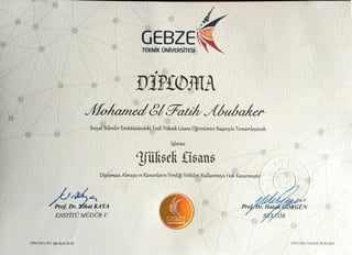 Diploma yusek lisans master degree certıfıcate | PDF