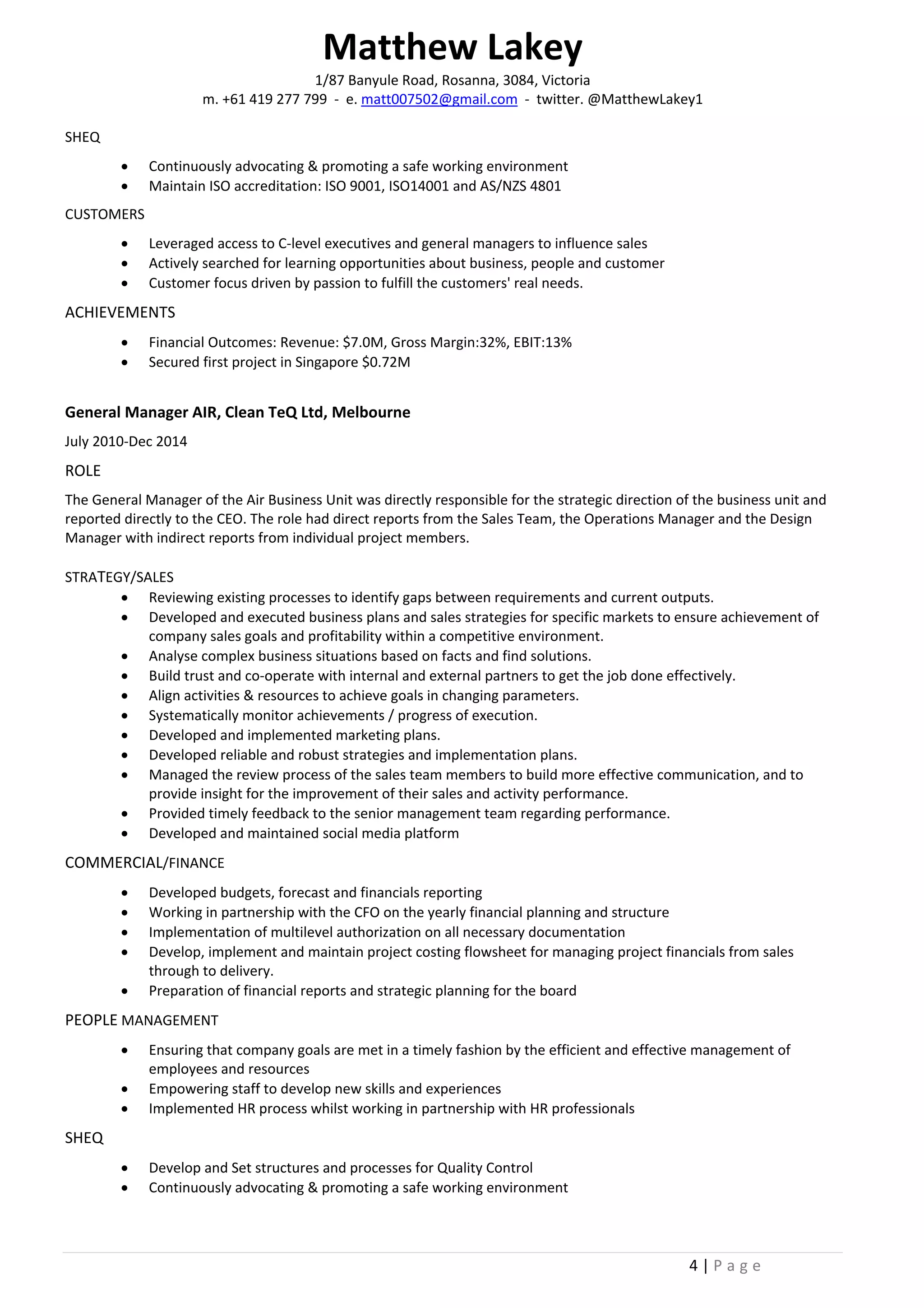 CV- Matthew Lakey 170129 Rev 0 | PDF