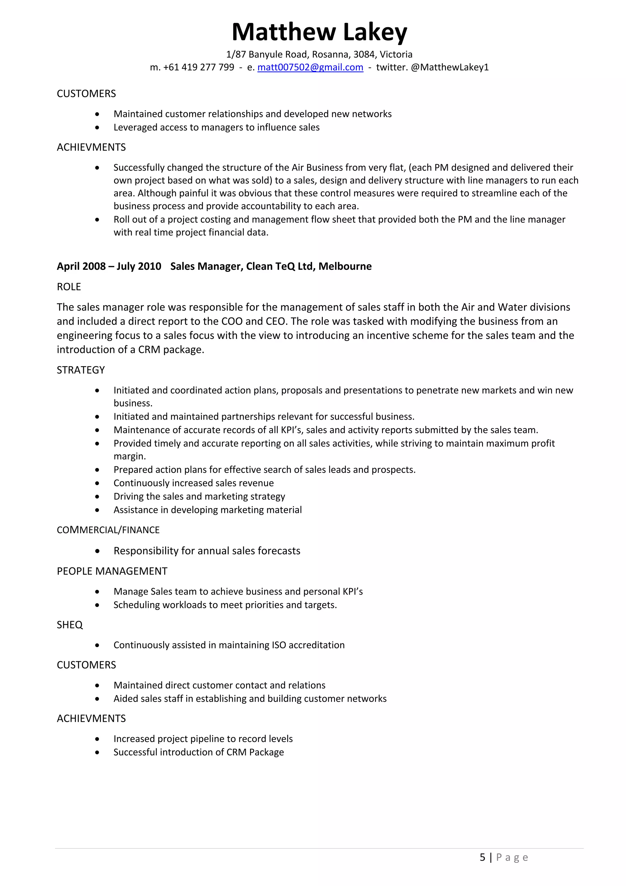 CV- Matthew Lakey 170129 Rev 0 | PDF