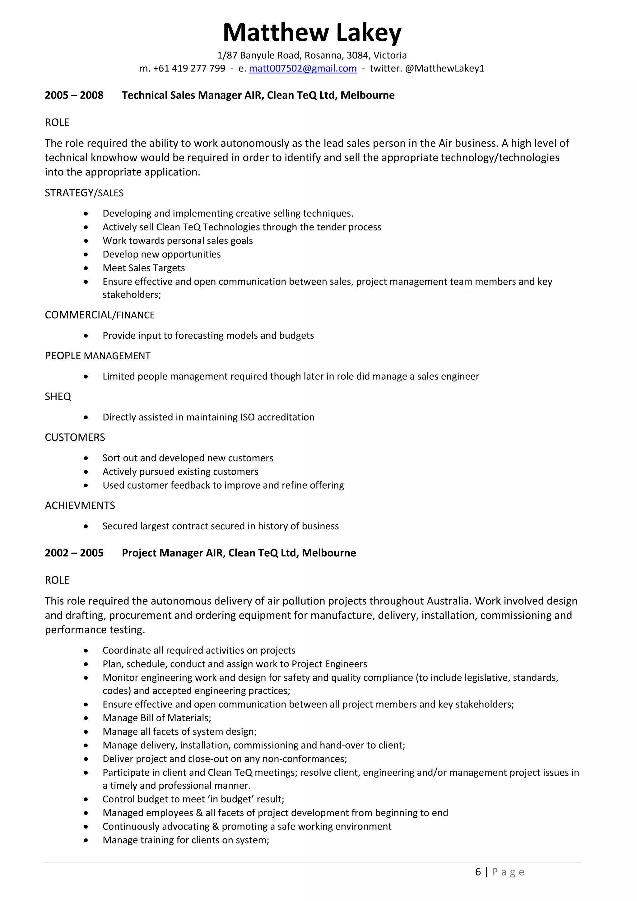 CV- Matthew Lakey 170129 Rev 0 | PDF