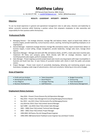 CV- Matthew Lakey 170129 Rev 0 | PDF