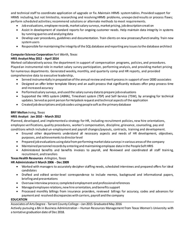 Amber Tate HR Resume