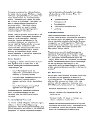 Designing Effective Financial Controls | PDF