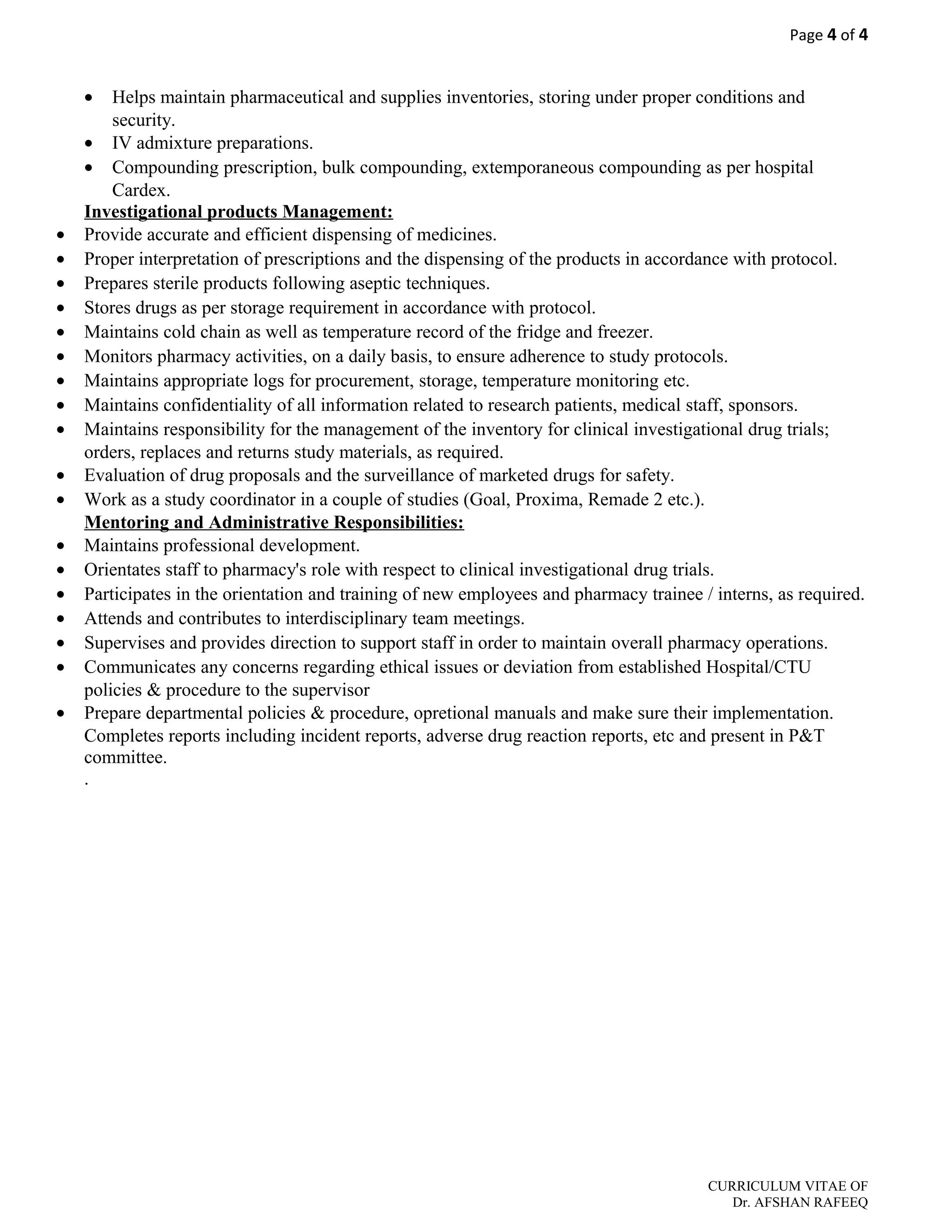 Dr. Afshan Rafeeq _CV | PDF