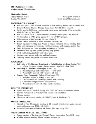 Physical therapy resume | PDF