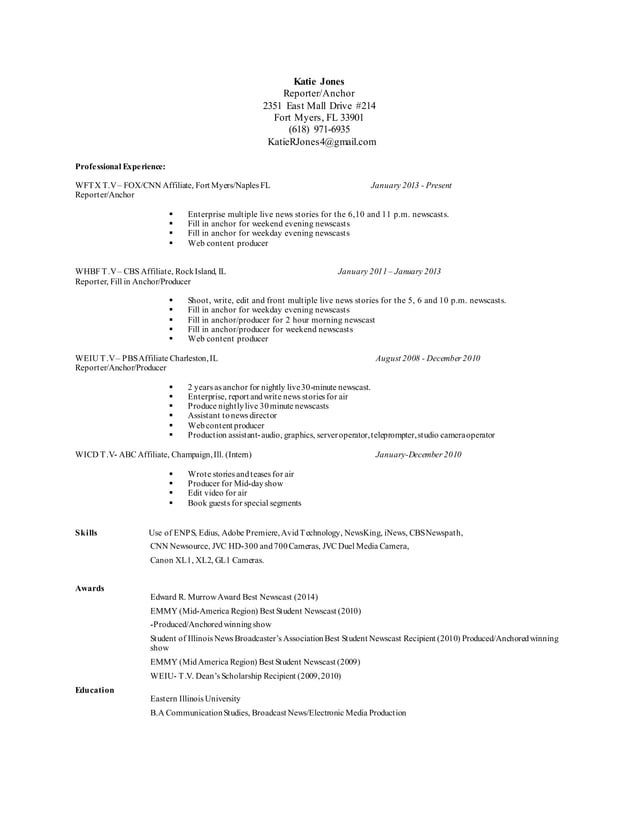 Resume Katie Jones | DOCX
