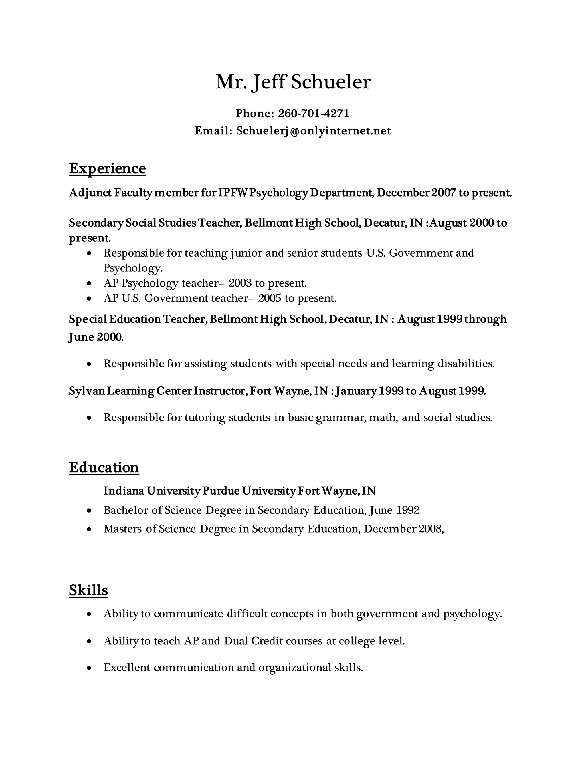 Jeff Resume (updated) | PDF