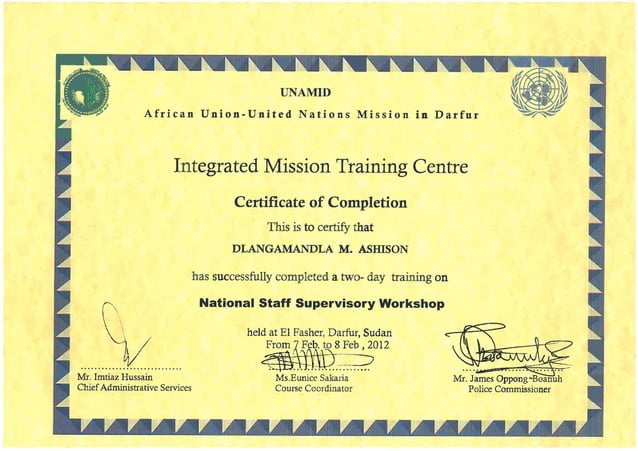 Supervisors certificate | PDF