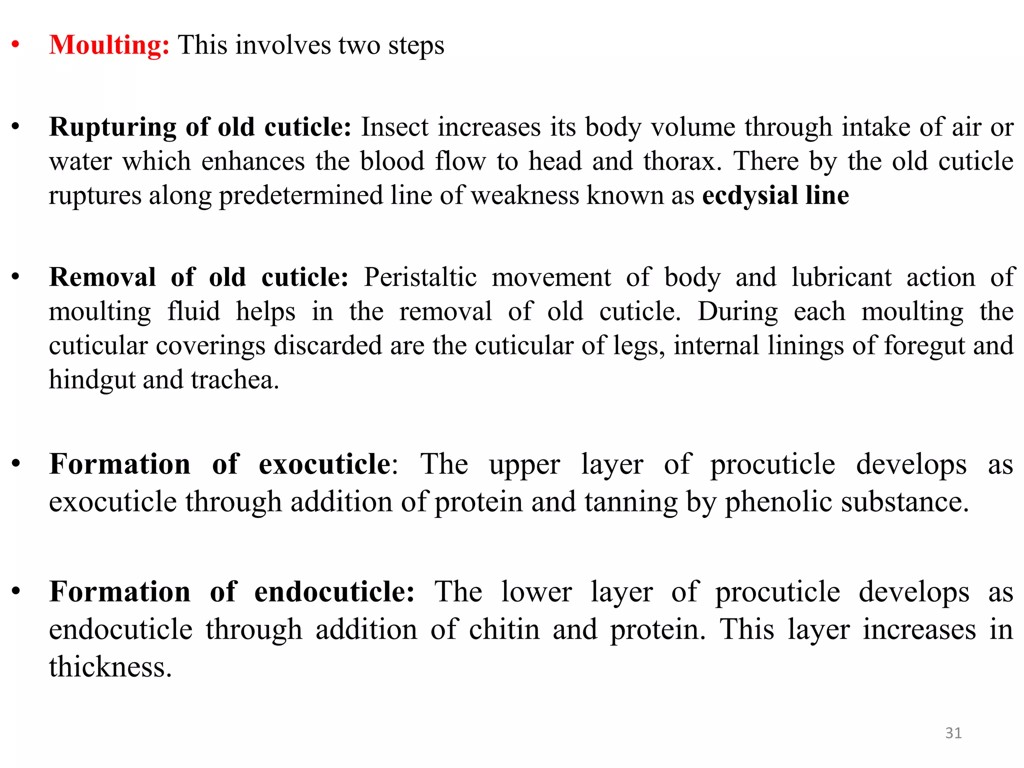 Insect body wall its structure, function and Molting | PPTX