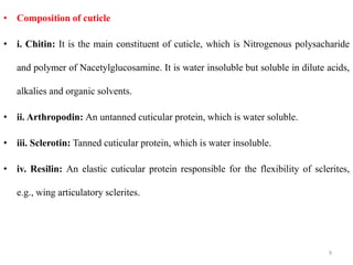 Insect body wall its structure, function and Molting | PPTX